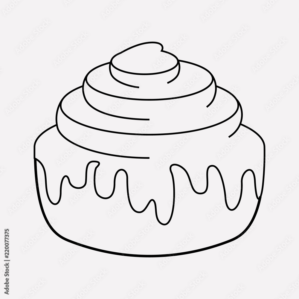 Cinnamon roll icon line element. Vector illustration of cinnamon roll ...