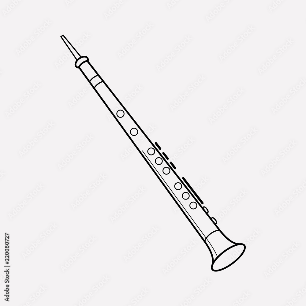 Oboe icon line element. Vector illustration of oboe icon line isolated ...