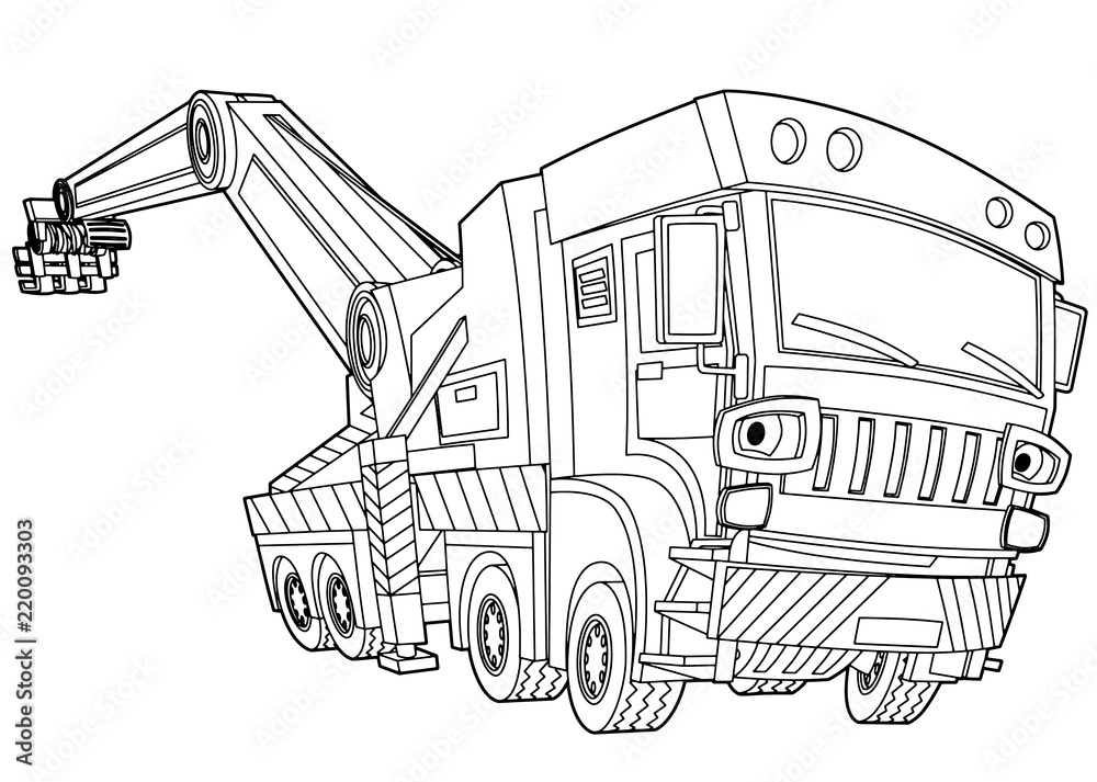 Transportation Scene Coloring Page