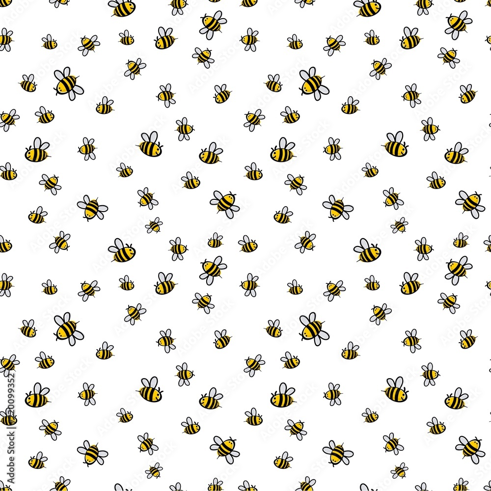 Cute seamless bee pattern vector Stock Vector | Adobe Stock