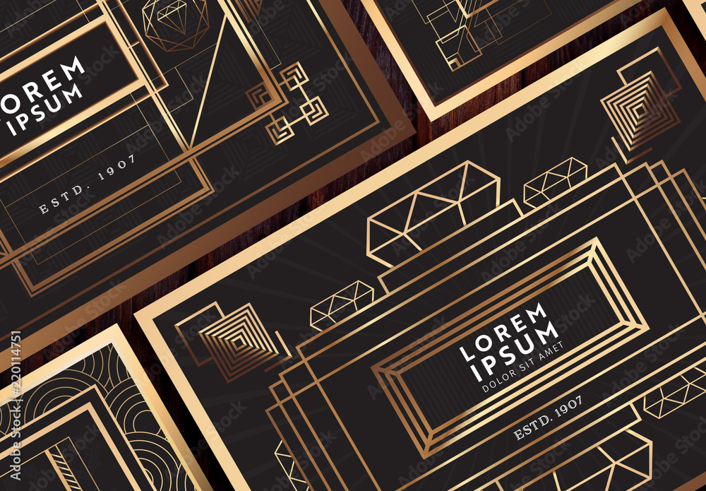 Deco Postcard Elements Set Stock Template | Adobe Stock