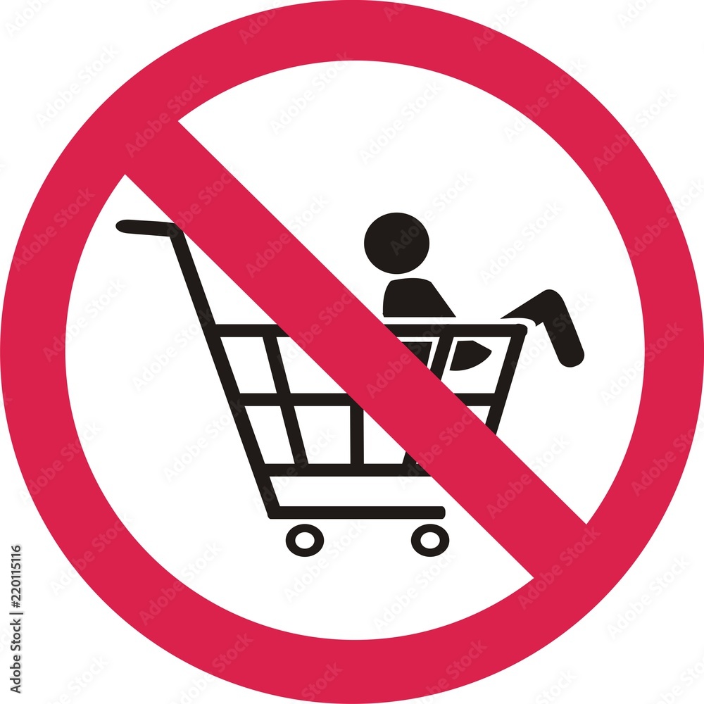 do not put the child on the trolley. prohibition sign vector Stock ...