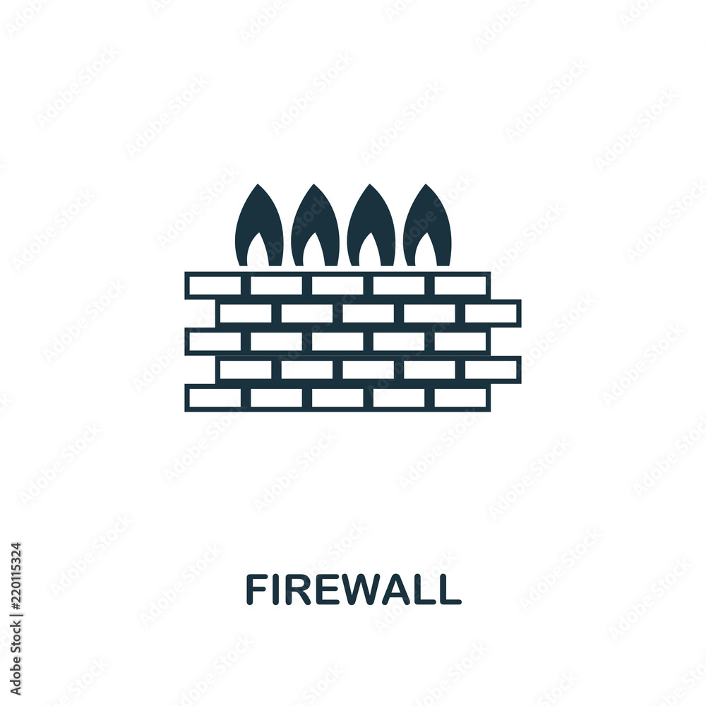 Firewall icon. Monochrome style design from internet security icon ...