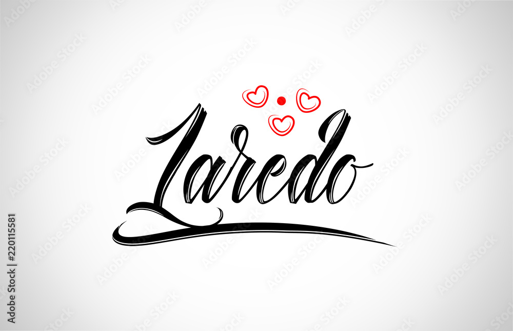 laredo city design typography with red heart icon logo Stock Vector ...