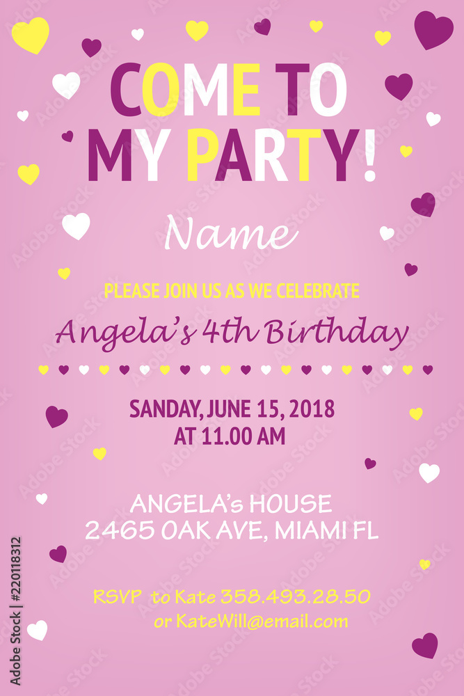 Contoh Invitation Card Birthday Party
