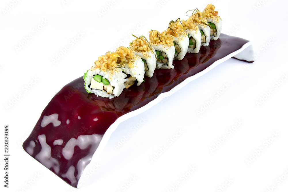 Uramaki and hosomaki: maki japanese rolls Stock Photo | Adobe Stock