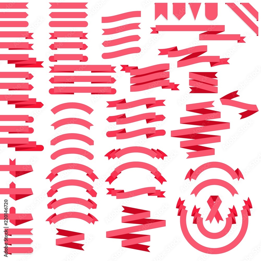 Flat Ribbon Banner Clipart