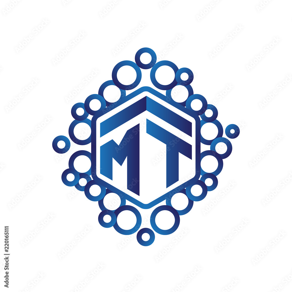 MT Initial letter hexagonal logo vector Stock Vector | Adobe Stock