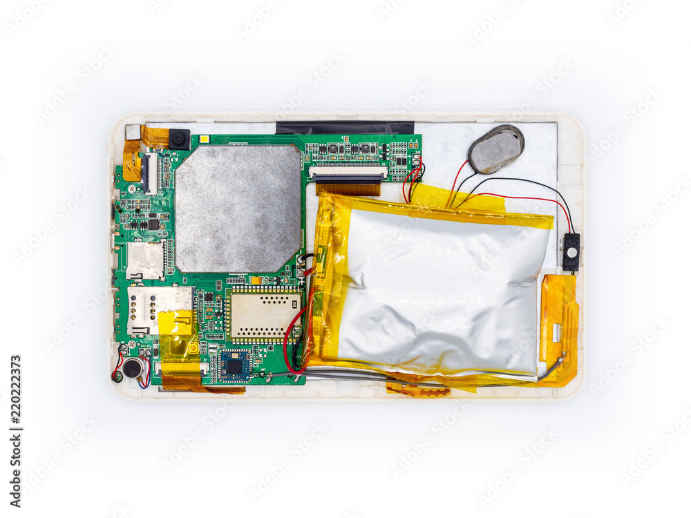 Swollen tablet battery because the battery is expired or deteriorate ...