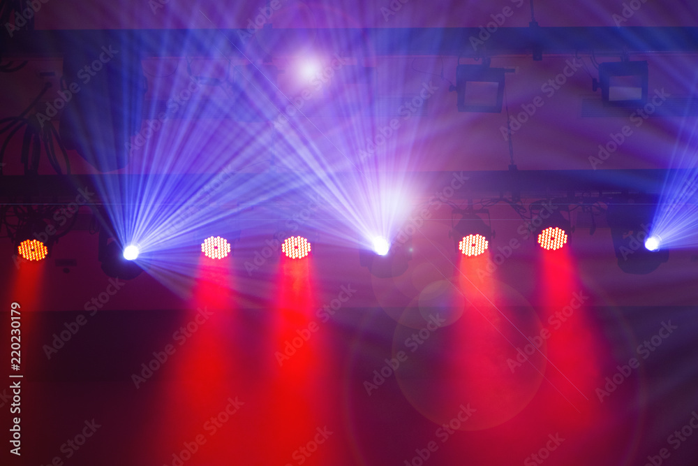 The protagonist on the stage of the theater, the spotlight designed by ...