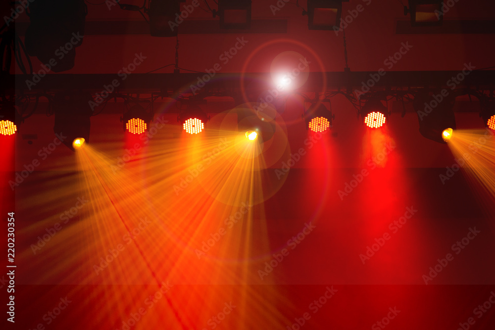 The protagonist on the stage of the theater, the spotlight designed by ...