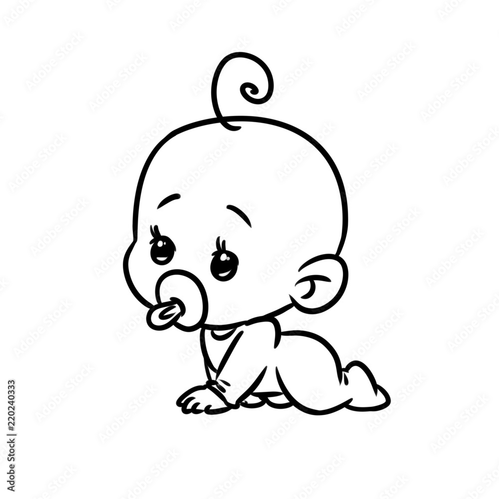 Small baby cartoon minimalism character illustration isolated image ...