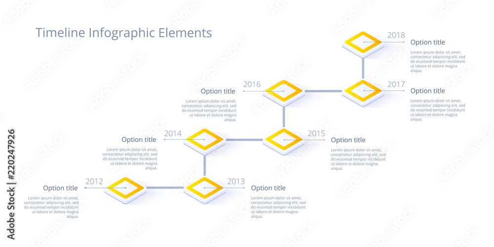 Isometric business timeline workflow infographics. Corporate milestones ...