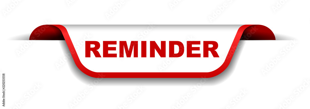 red and white banner reminder Stock Vector | Adobe Stock