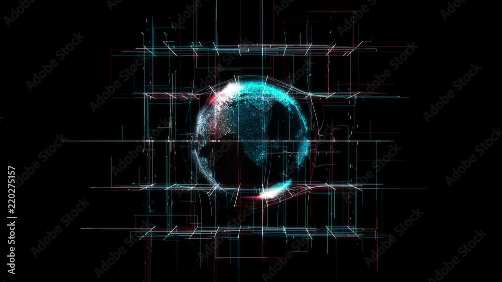 Big data visualization with digital Earth. HUD grid corners motion ...