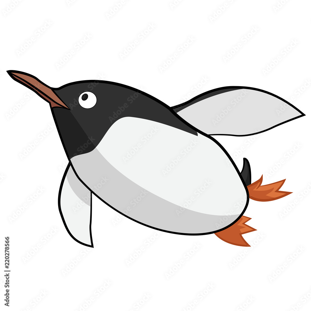 cute cartoon penguin swimming Stock Vector | Adobe Stock