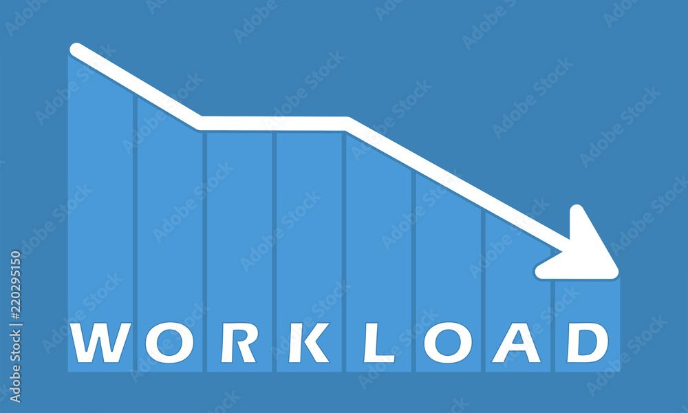 ภาพประกอบสต็อก Workload - decreasing graph ภาพ | Adobe Stock