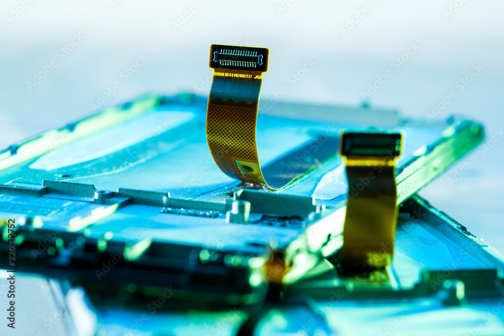 flexible loop with a connector in the electronics to connect the screen ...