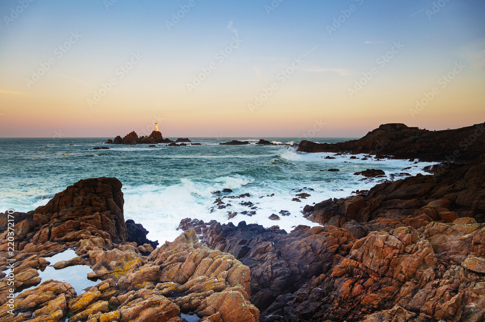 Corbiere Point Lighthouse, Jersey, Channel Islands Stock Photo | Adobe ...