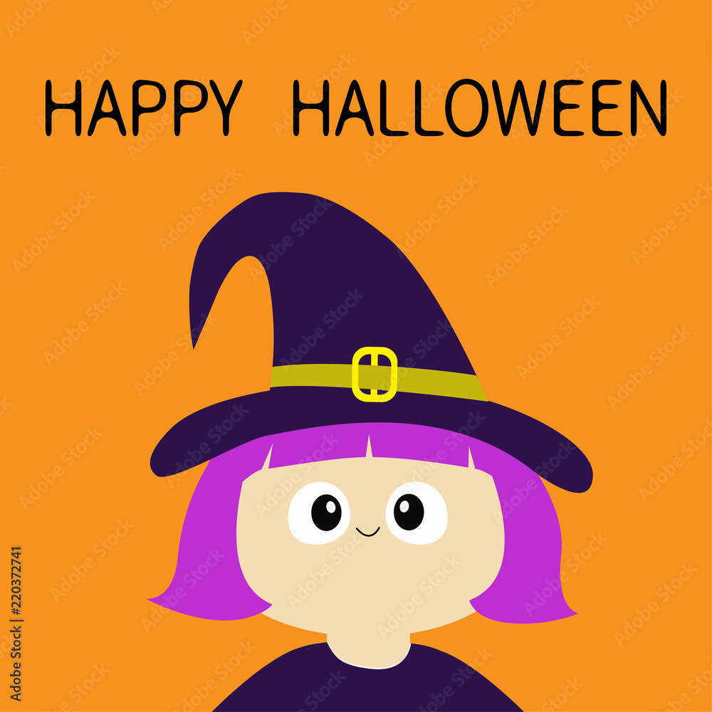 Cute Witch Cartoon Face