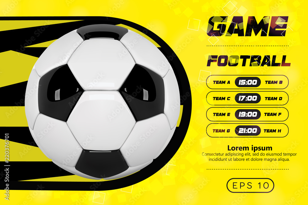 Soccer Poster design Vector. Football Ball. Design For Sport Bar ...