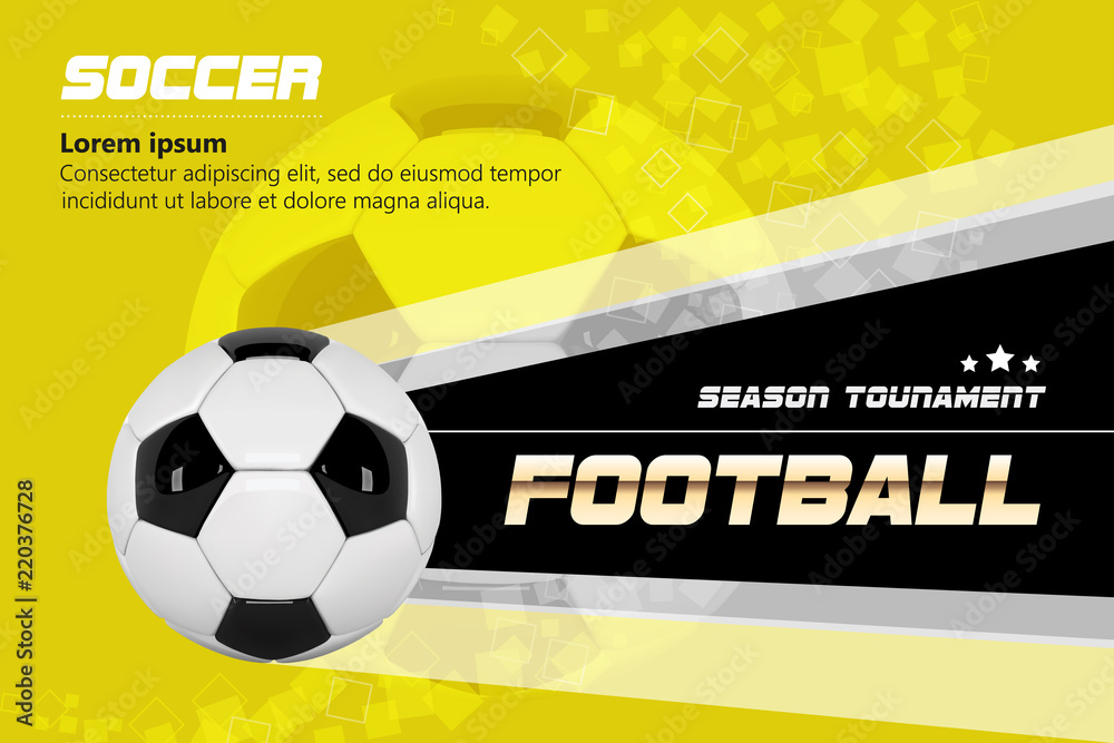 Soccer Poster design Vector. Football Ball. Design For Sport Bar ...
