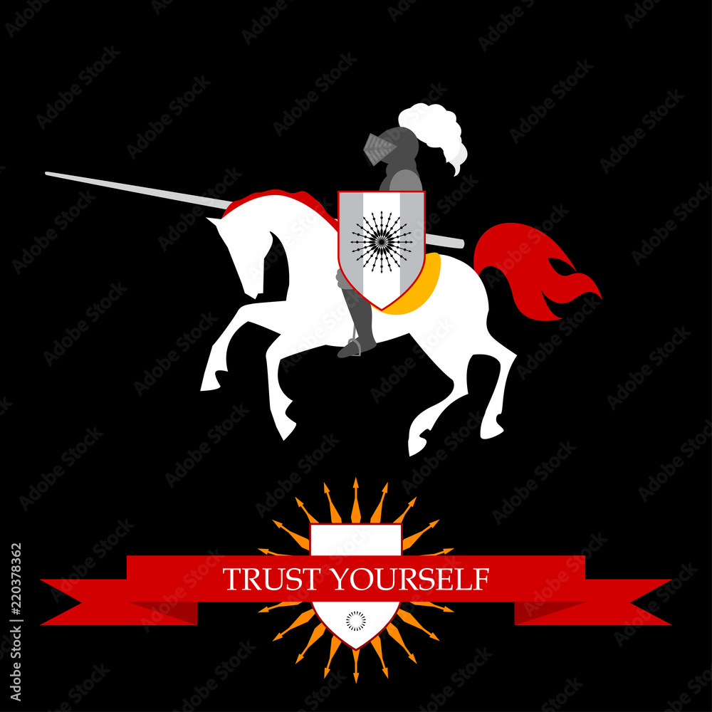 Brave knight pattern background. Bright cartoon knight card for design ...