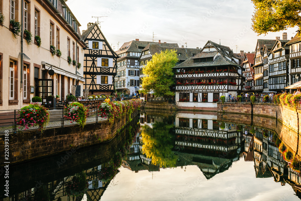 Sunset landscape of Strasbourg, France. wall mural wallpaper ...