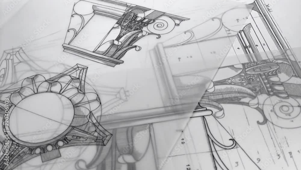 blueprints - drawings of antique architecture - drawings of antique ...