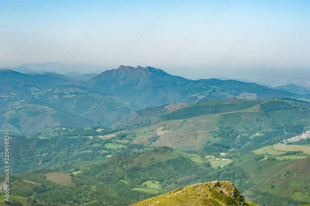 Scenic summer view on the slopes of La Rhune mountain in French ...