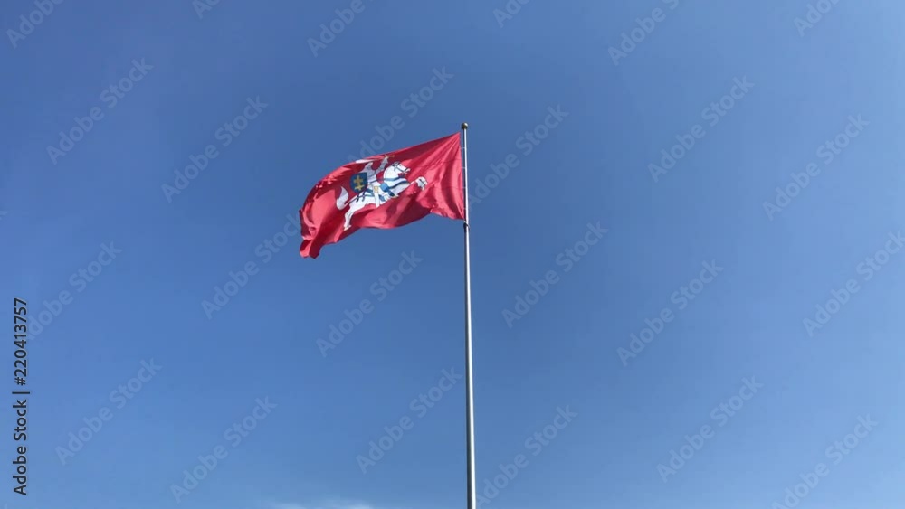 Lithuanin flag Vytis (4K, Resolution: 3840x2160, 24 fps ) Stock ビデオ ...