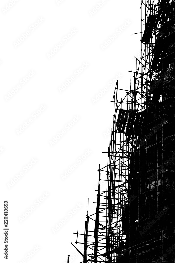 silhouette of scaffolding at antique architecture Stock Photo | Adobe Stock