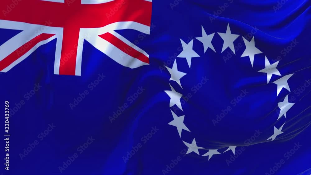 16. Cook Islands Flag Waving in Wind Slow Motion Animation . 4K ...