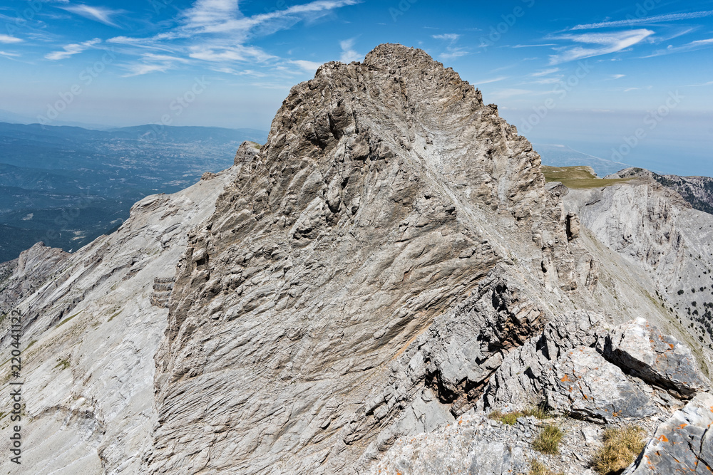 View of Mytikas ,the highest peak of Mount Olympus in Greece, home of ...