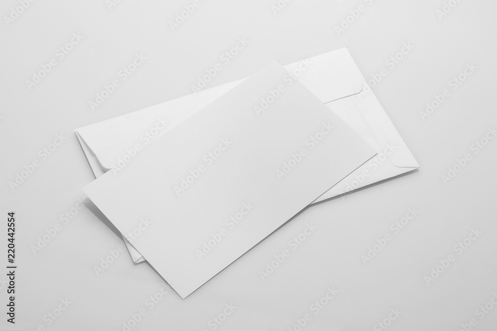 Blank White Envelope Mockup with an Invitation Card Stock Photo | Adobe ...