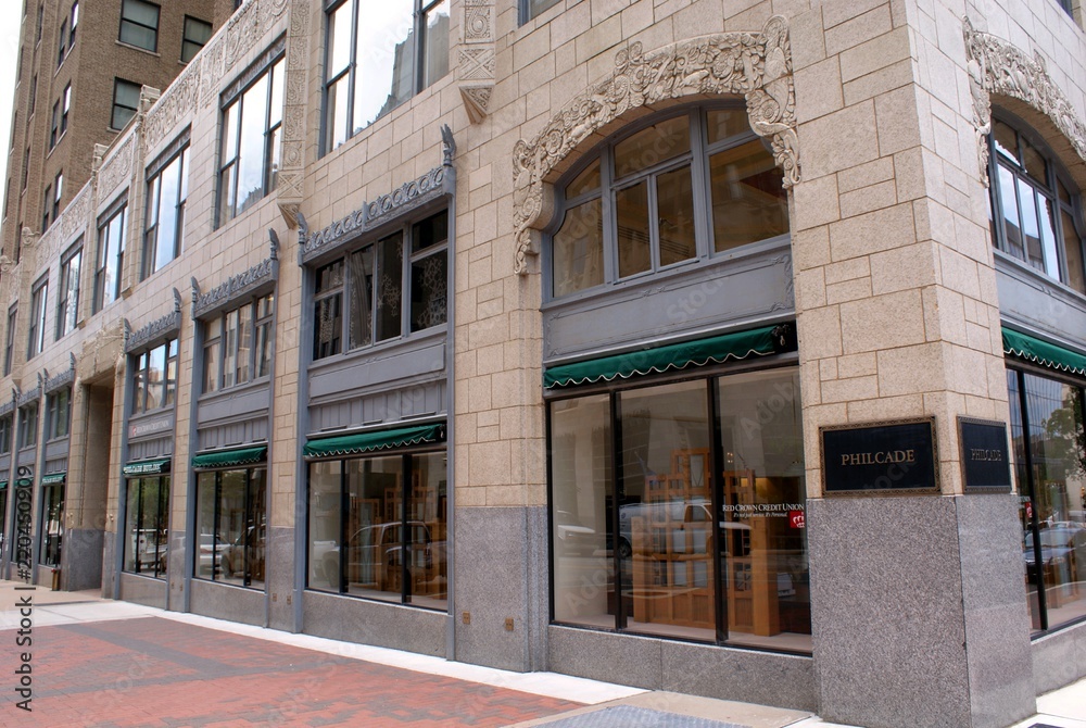 Tulsa Art Deco Philcade Building and Art Deco Museum Exterior Stock ...