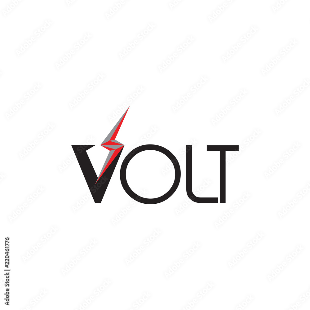 Volt logo with flash Stock Vector | Adobe Stock