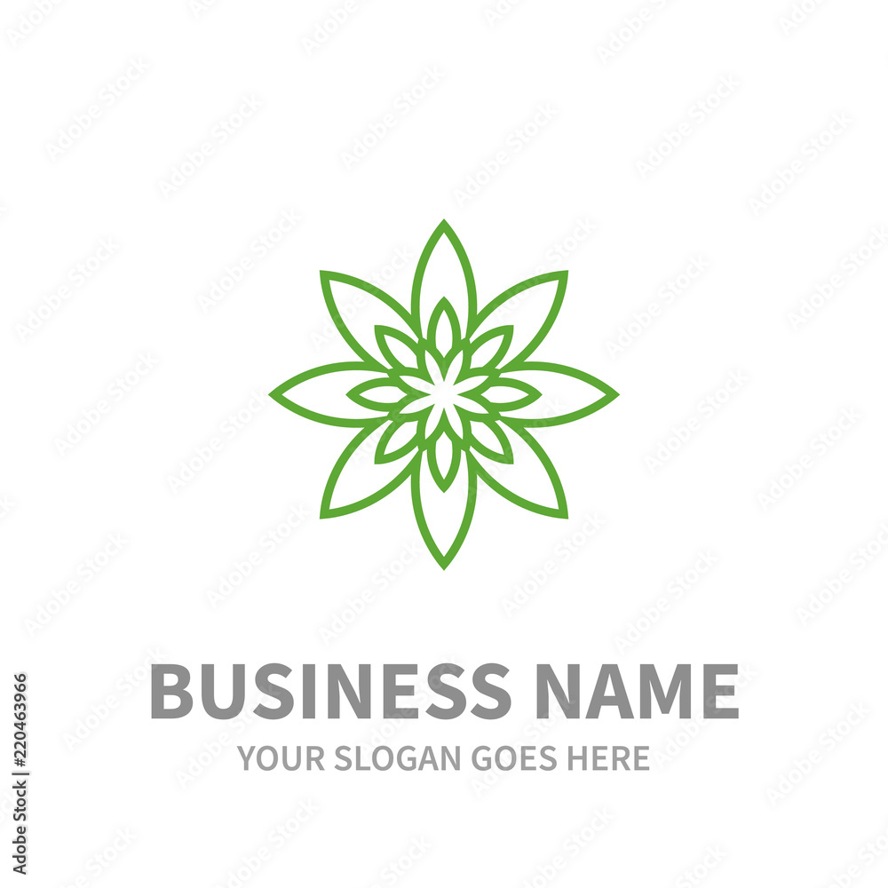 green flower leaf icon template Stock Vector | Adobe Stock