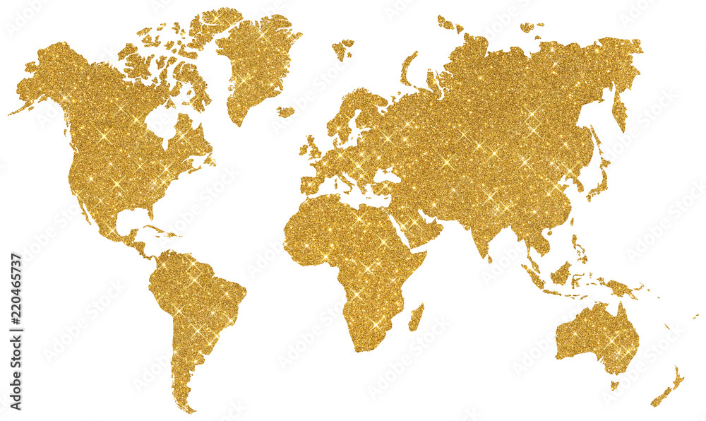 Foto de CARTE DU MONDE DORÉE do Stock | Adobe Stock