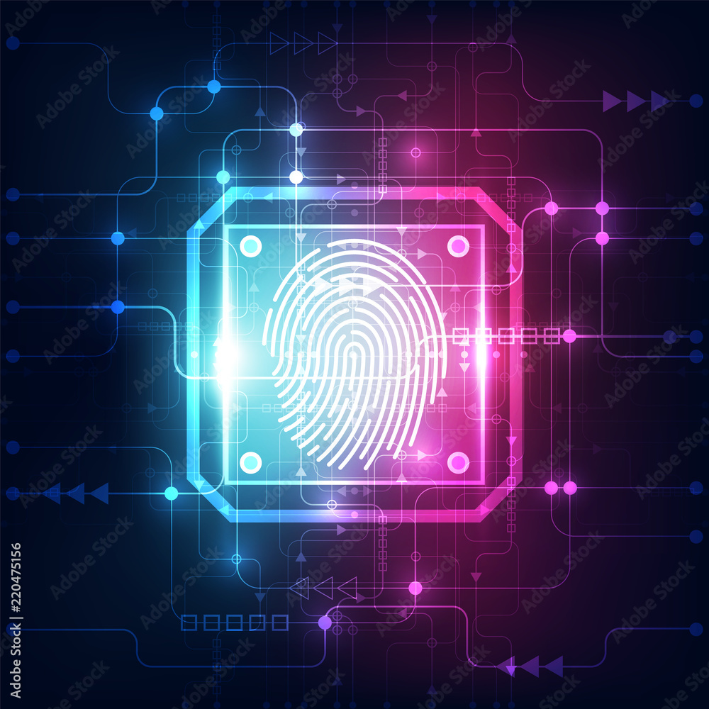 Fingerprint integrated in a printed circuit, releasing binary codes ...