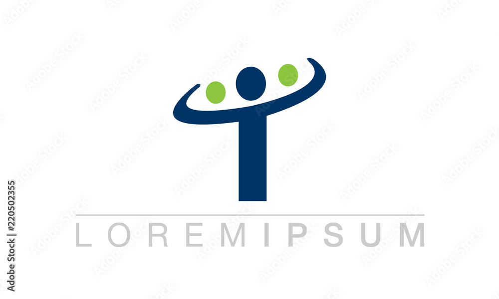 Abstract Human Logo Design Vector Stock Vector | Adobe Stock