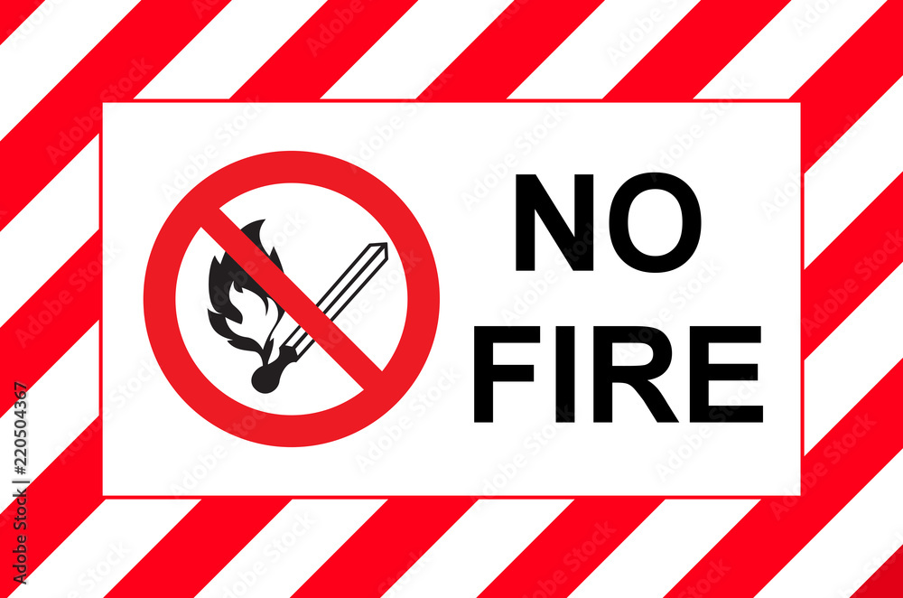 no fire sign board Stock Illustration | Adobe Stock
