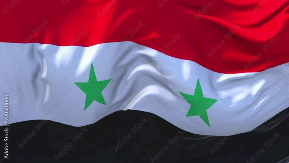 54. Syria Flag Waving in Wind Slow Motion Animation . 4K Realistic ...