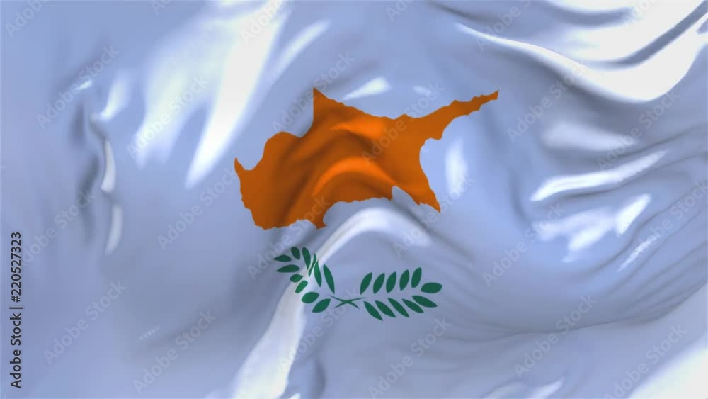 72. Cyprus Flag Waving in Wind Slow Motion Animation . 4K Realistic ...