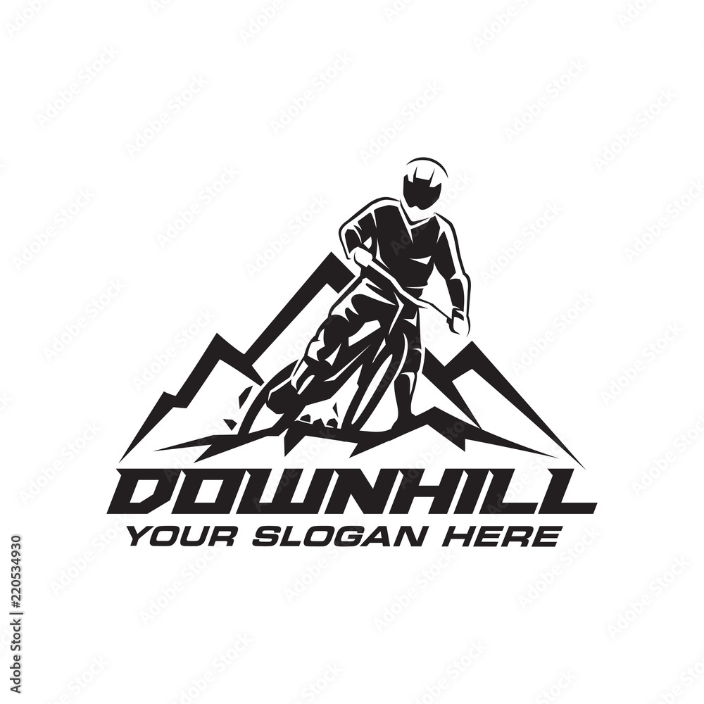 Downhill Bicycle Logo Vector Stock Vector | Adobe Stock