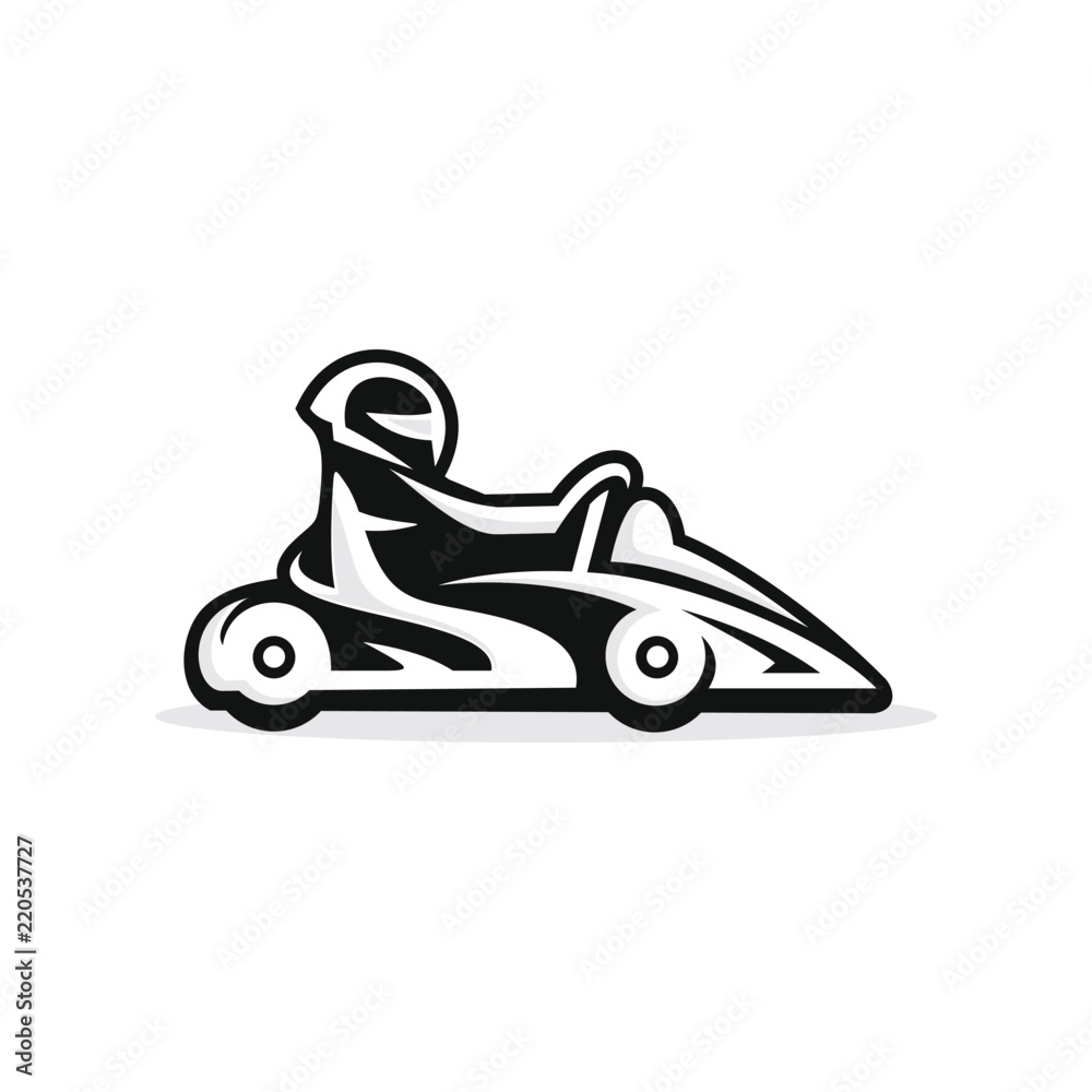 Go kart logo Stock Vector | Adobe Stock