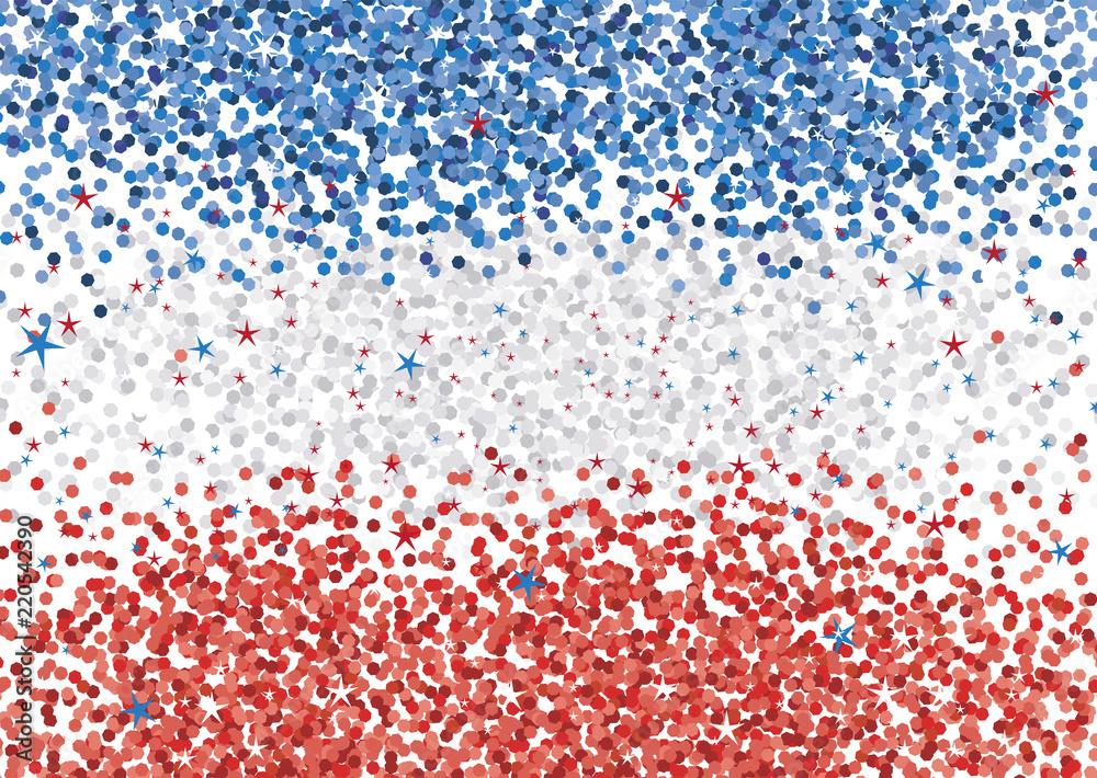Three-color Abstract Vector Background Made of Confetti. Blue, White ...