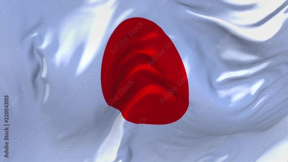 84. Japan Flag Waving in Wind Slow Motion Animation . 4K Realistic ...