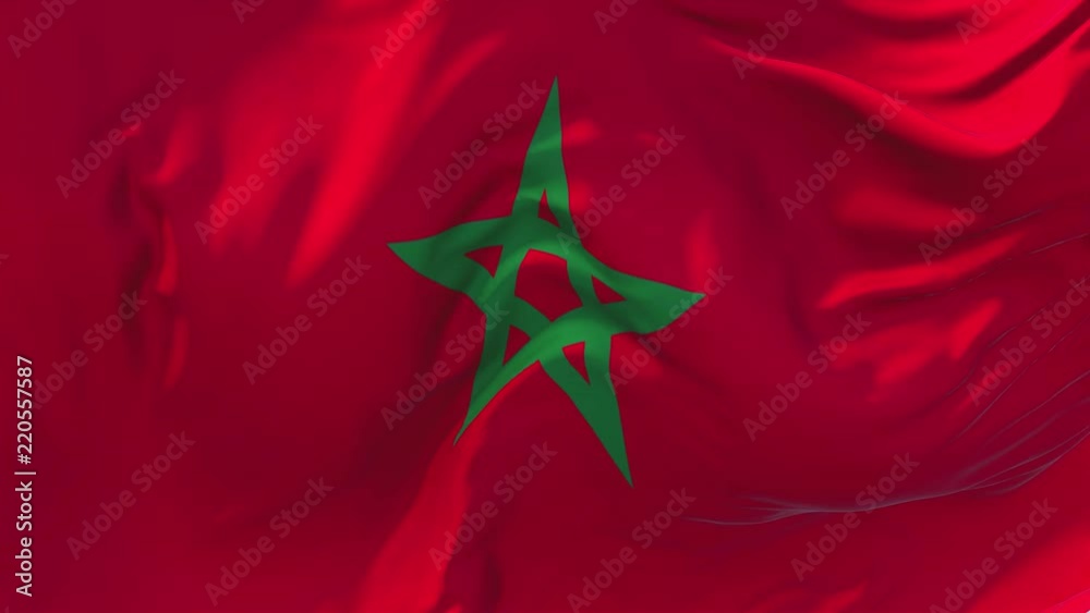 96. Morocco Flag Waving in Wind Slow Motion Animation . 4K Realistic ...