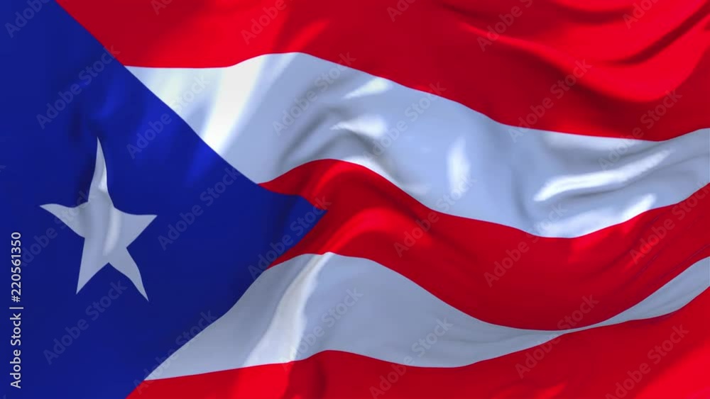 99. Puerto Rico Flag Waving in Wind Slow Motion Animation . 4K ...